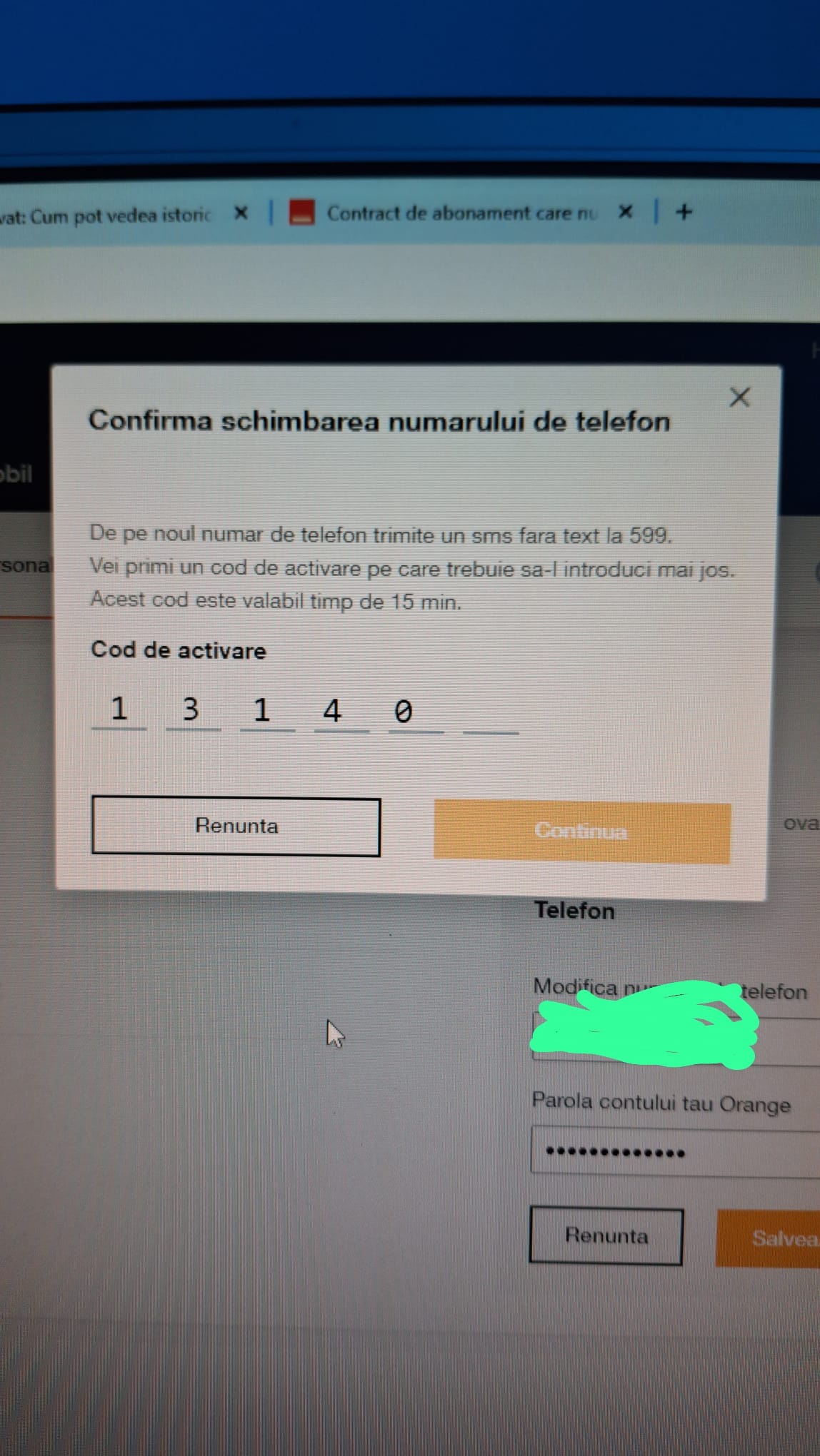 Rezolvat: Schimbare numar telefon din datele contului Orange ...
