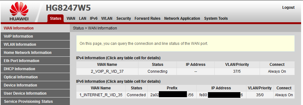 Cum pot crea WAN pentru un router HG8147X6? - Comunitatea Orange