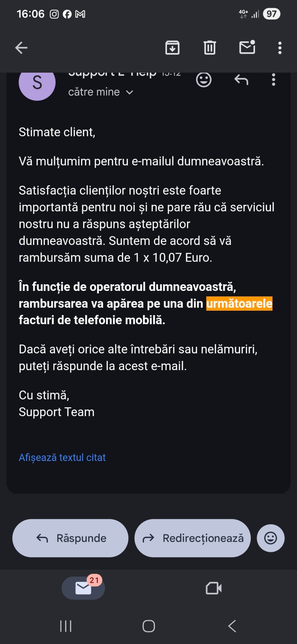 Suma retinuta in numele tertilor - Comunitatea Orange